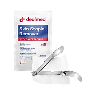 Dealmed Sterile Staple Removal Kit, Includes Staple Remover and Gauze Sponge, Staple Removal Tool Single-Use Kit, Ideal for Hospitals and Clinics (1 Kit)