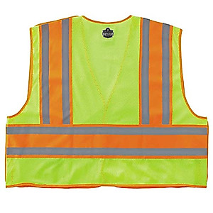 Public Safety Reflective Vest, High Visibility, ANSI Compliant, Breakaway, 6XL/7XL, Ergodyne GloWear 8245PSV,Lime