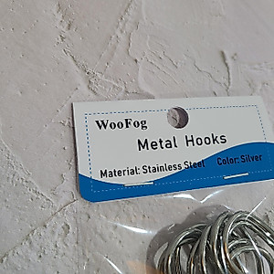 WooFog Metal Hooks, S Shaped Stainless Steel Hooks Metal Hanging Hooks Curtain Hooks Pan Pot Holder Rack Hooks for Hanging Pot, Pan, Cups, Plants, Bags, Jeans, Towels (Silver)