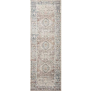 Chris Loves Julia x Loloi Jules JUL-07 Natural / Ocean Oriental Area Rug 7'-6" x 9'-6"