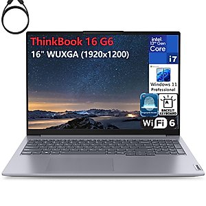 Lenovo ThinkBook 16 G6 16" FHD+ Laptop Computer, 13th Gen Intel 14-Core i7-13700H, 4GB DDR5 RAM, 2TB PCIe SSD, WiFi 6, Bluetooth 5.2, Backlight Keyboard, Fingerprint Reader, Windows 11 Pro, Tilsiy