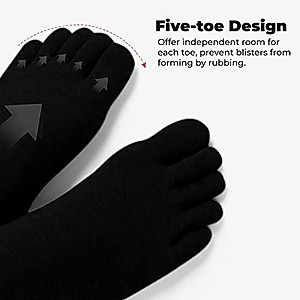 CaiDieNu Mens Toe Socks Cotton Athletic Running Five Finger Crew Socks
