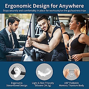 AMAFACE Bone Conduction Headphones with Mic,Titanium Lightweight,Open Ear Headphones Noise Reduction Waterproof Wireless Bluetooth 5.0 Sport Headset for Running, Bicycling, Hiking, Yoga -Black