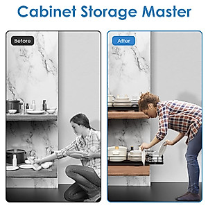 G-TING Pull Out Cabinet Organizer, Heavy Duty Slide Out Pantry Shelves Sliding Drawer Storage for Home, Kitchen, Bathroom, 12.44" W x 16.54" D, Request at Least 13 inch Cabinet Opening(Black)