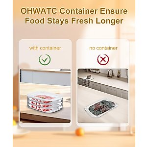 OHWATC Deli Meat Container for Fridge Airtight Lunch Meat Storage Boxes For Refrigerator Bacon Stackable Food Storage Boxes With Lid Meal Prep Containers For Cold Cuts BPA-Free (1 Lid, 1Pcs)