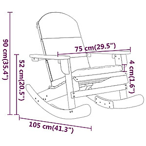 MataldeAdirondack Rocking Chair with Cusons Solid Wood Acacia-1540