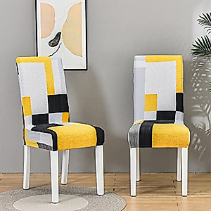 Spandex Geometric Printed Stretch Chair Cover for Dining Room Office Banquet Chair Protector Elastic Material Armchair Cover S22 1 pcs