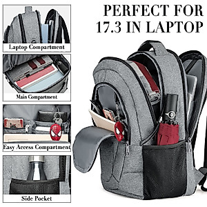 BIKROD Travel Laptop Backpack for Men, 17 Inch Large School Backpacks for Teen Boys Water Resistant Back Pack,Business Anti Theft Sturdy Computer Bag Gifts