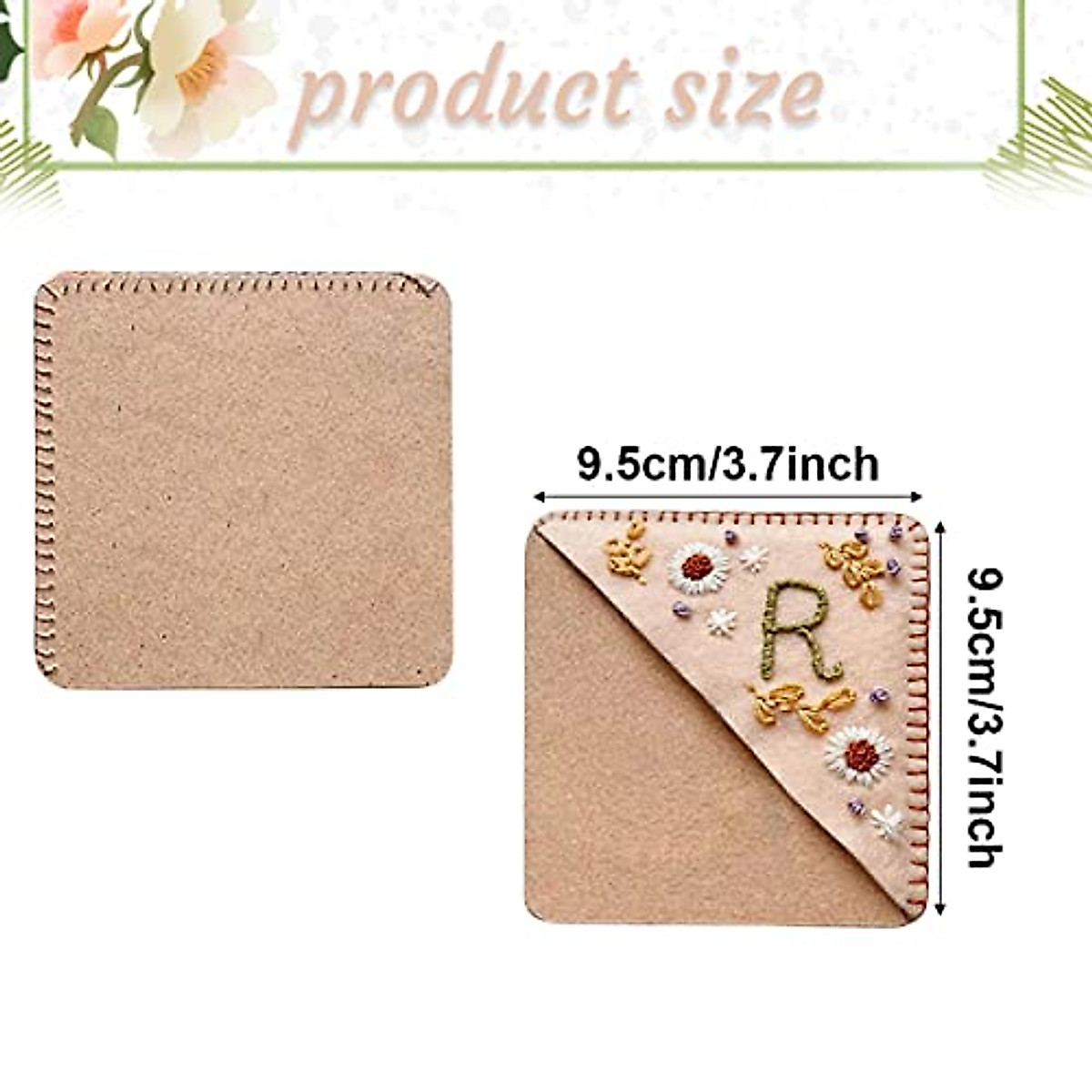Personalized Hand Embroidered Corner Bookmark,Felt Triangle Page Stitched Corner Handmade Bookmark,Unique Cute Flower Letter Embroidery Bookmarks Accessories for Book Lovers (Spring,G)