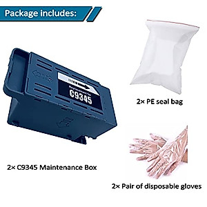 LiTuhorse Remanufactured C9345 Ink Maintenance Box C12C934591 Work for EcoTank ET 16600 Sublimation Printer and Workforce Pro WF-7840 WF-7820 ET-8550 ET-8500 ET-16650 ET-5850 EC-C7000 ST-C8000 2 Pack