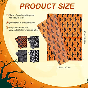 30 Sheets Halloween Packaging Tissue Papers, 5 Styles Tissue Paper Wrapping Tissue Paper Gift Wrapping Paper for Halloween Party Gift Decorations