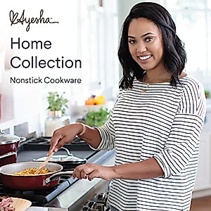 Ayesha Curry Home Collection Nonstick Cookware Pots and Pans Set, 9 Piece, Sienna Red