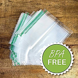 250 count - Gallon Double Zipper Reclosable Resealable Lock Seal Zip Bags, 2 mil, Food Safe, BPA Free, 10 9/16" X 10 3/4"