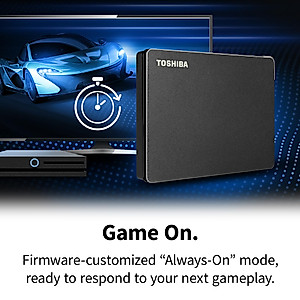 Toshiba 1TB Canvio Gaming - Portable External Hard Drive Compatible with Most PlayStation, Xbox and PC Consoles, USB 3.2. Gen 1 Technology, Black (HDTX110EK3AA)