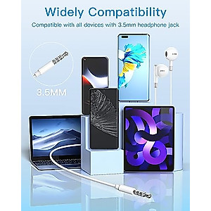 Oceovc Wired Earbuds with 3.5mm Plug, Wired Headphones in-Ear Earphones Corded with Microphone Built-in Remote, Compatible with iPhone/iPad/PC/Android and Most 3.5mm Jack Devices for Music, Podcasts