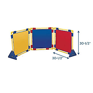 Children's Factory Square PlayPanels Set-3, CF900-507, Rd-Yel-Bl, Kids Room Dividers, Free-Standing Classroom, Daycare and Preschool Partition Screens