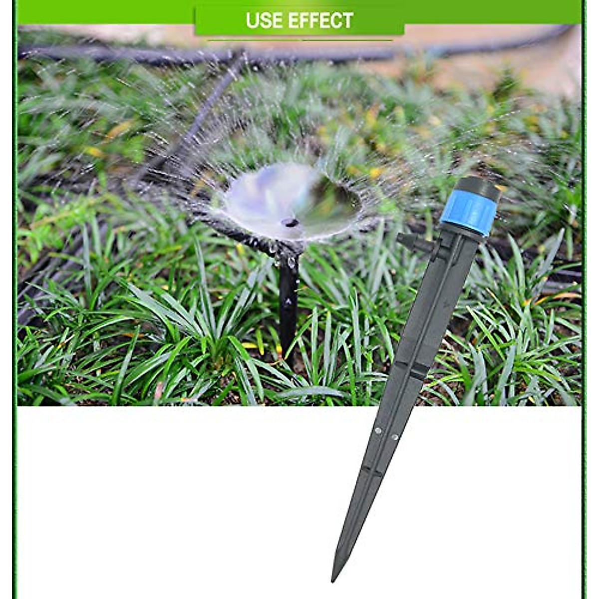 Lxcom Lighting Irrigation Drippers Drip Emitters Micro Spray Adjustable 360 Degree Full Circle Pattern Water Flow Irrigation Drippers Micro Bubbler Sprinkler Drip System Parts Drip Irrigation, 50 Pack