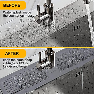 Kitchen Sink Splash Guard,24 inch Silicone Sink Faucet Mat, Sink Draining Pad Behind Faucet, Kitchen Sink Accessories,Faucet Absorbent Mat, Bathroom Faucet Water Catcher Mat For Laundry Room