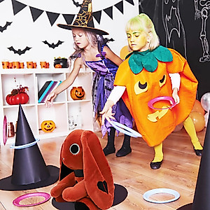 ELAINREN Red Goth Rabbit Stuffed Toy Creepy Scar Bunny Plush Crazy Rabbit Pillow Crazy Furry Bunny Plushie Halloween Gifts/11.8''