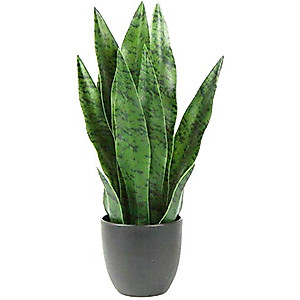 Bird Fiy Artificial Snake Plant Faux Agave Fake Sansevieria Artificial Potted Plants for Indoor and Outdoor Home Office Decor (Green, 16)