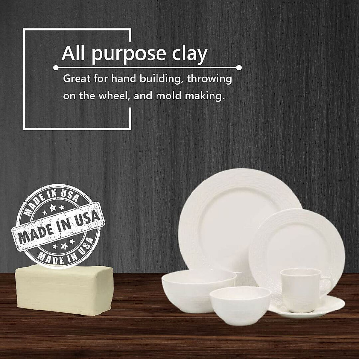 Old Potters Mid High Fire White Stoneware Clay for Pottery | Cone 5 - 10 | Ideal for Wheel Throwing, Hand Building, Sculpting | Great for All Skill Levels | Greenware Clay, 10 lbs.