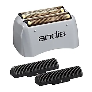 Andis 17155, Pro Shaver Replacement Foil & Cutter - Compatibles With Andis Models, Super Soft Gold Titanium Cutters - For Close Cutting, Smooth Shaving, No Bumps/Irritation, Zero Finish – Gray