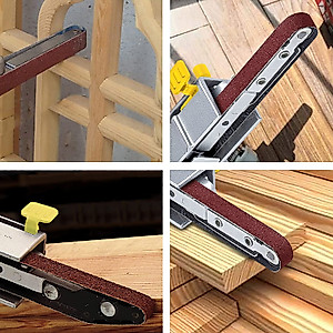 POTUINOM 36 Pack Sanding Belts 1/2X18 Inches(13X457mm)- 6 Each of 40/60/80/120/180/240 Grits Aluminum Oxide Sanding Belt, Best Suitable for Wood Sanding and Levelling