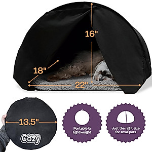 The Original Patented Cozy Pet Bed: Calming Dog Bed & Cat Bed Den for Indoor Cats | Portable Pet Cave Bed & Tent for Small Dogs | Ideal Dog and Cat Tent Bed for Anxiety Relief and Comfort