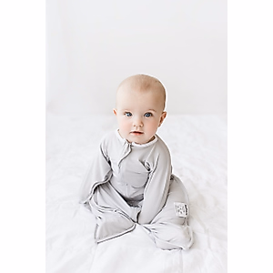 Transition Swaddle - Baby Wearable Blanket - Baby Sleep Sack - 2-Way Zipper - 95% Bamboo Viscose Fiber/5% Spandex - TOG 0.5 - Cozy Sleep Wrap designed by a pediatric (Cloud Gray, Medium 6-12 Month)