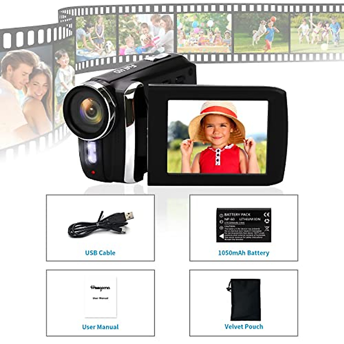 Heegomn Video Camera Camcorder 2.7K 36MP Video Recorder Camera Vlogging Camera for YouTube TikTok Digital Camera Recorder Kids Camcorder with 2.8" LCD Screen,8X Digital Zoom for Teens Beginners