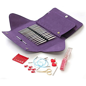 addi Click Grab N Go 5-Inch Interchangeable Circular Set Rocket Tips US 4, 5, 6, 7, 8, 9, 10, 11 and Crochet Tips Metric 4, 5, 6, 7, 8 with 4 Blue Cords with Project Bag