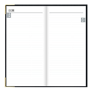 Letts of London Classic Weekly/Monthly Planner, 12 Months, January to December, 2024, Gold Corners, Vertical, Slim Size, 6.625" x 3.25", Black (C32SUBK-24)