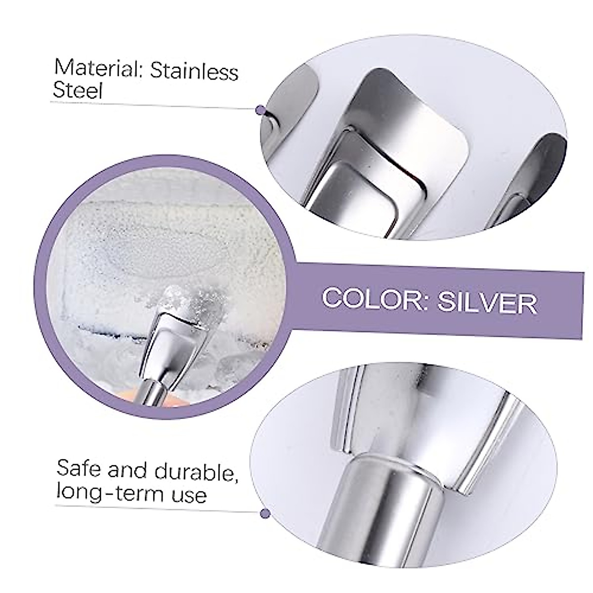 Happyyami 4pcs Stainless Steel Icing Spatula refrigerator for car stainless steel ice scoop squeegee for car Fridge Ice Remover fridge freezer Fridge Dredging Kit Refrigerator Ice Shovel arc