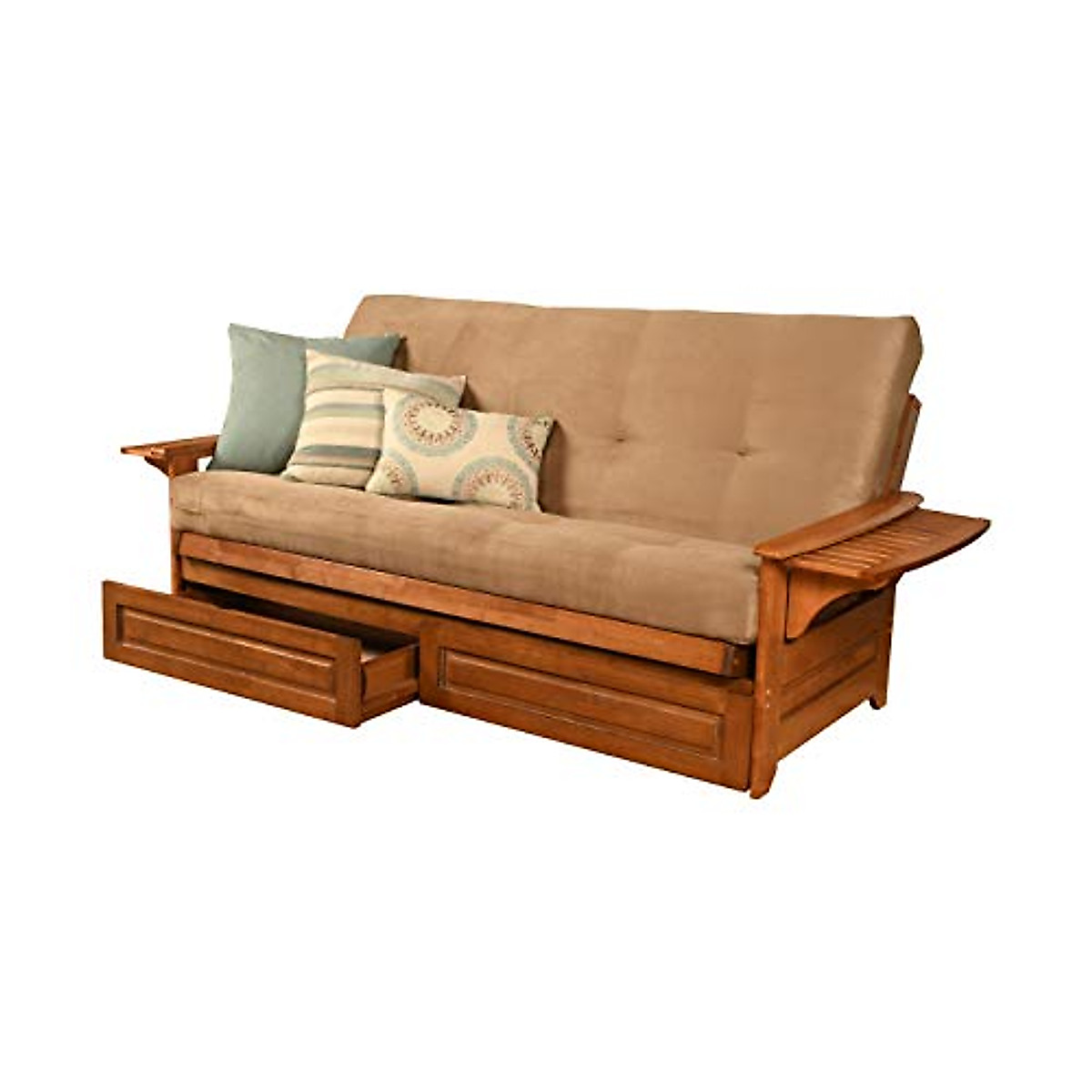 Kodiak Furniture Phoenix Futon in Barbados Finish, Full, Suede Peat