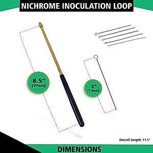 Edu-Labs Reusable Inoculating Loop with Unique Replaceable Nichrome Needle Tip Inoculation Rings Inoculation Rod for Lab (Replaceable Loops with Handle)