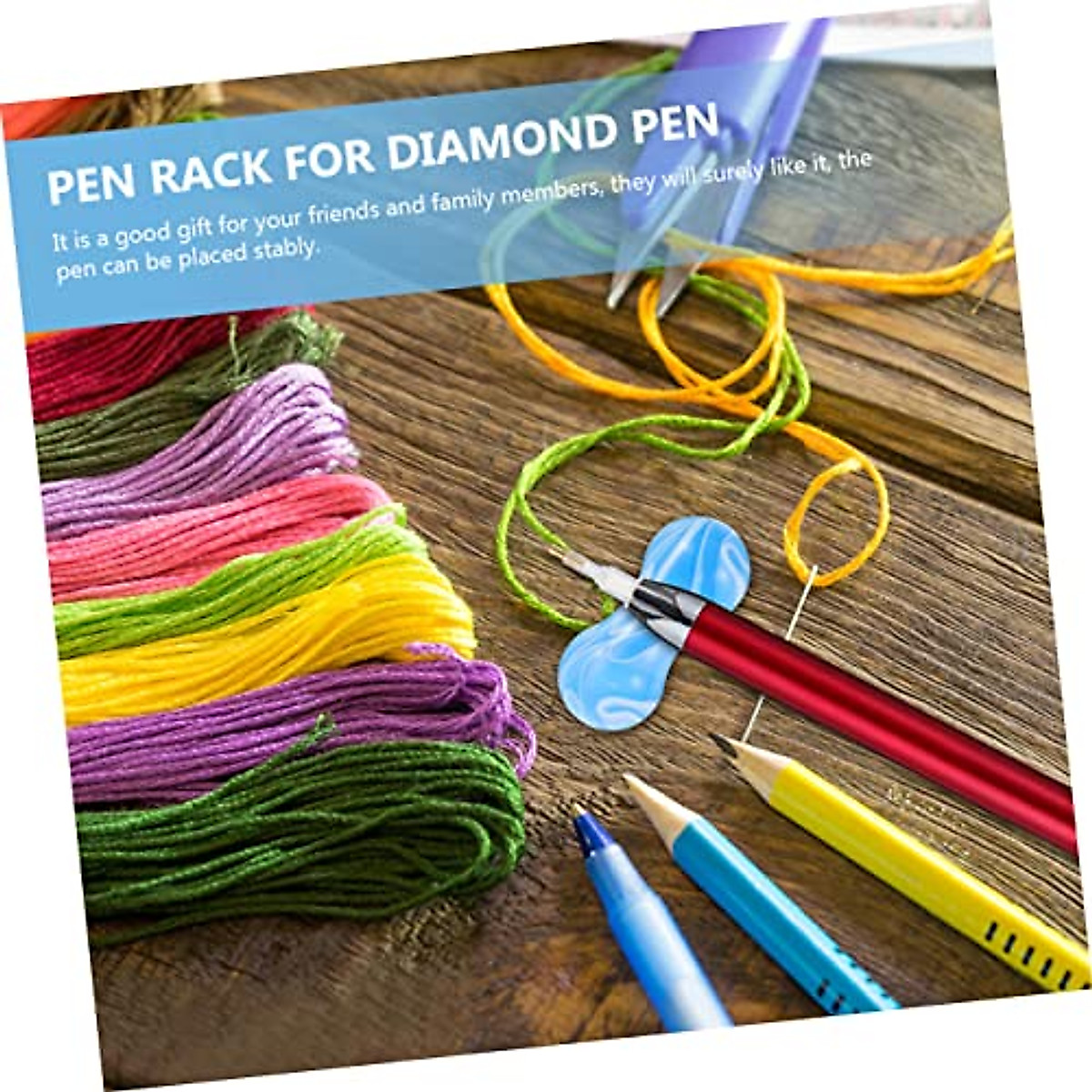 EXCEART 2pcs Holders Stand Pick Diamond Brush Paint Makeup Art Organizer Blue for Nail Resin Painting Home Holder Office Display Racks Rest Pen Stands Accessories Multi-functional Tools