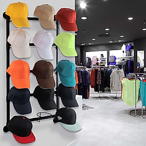 AQAREA Hat Rack Wall Storage for Closet: Hat Storage Hanger Wall Mount for Baseball - Bedroom Cap Display Organization - 5 Layer