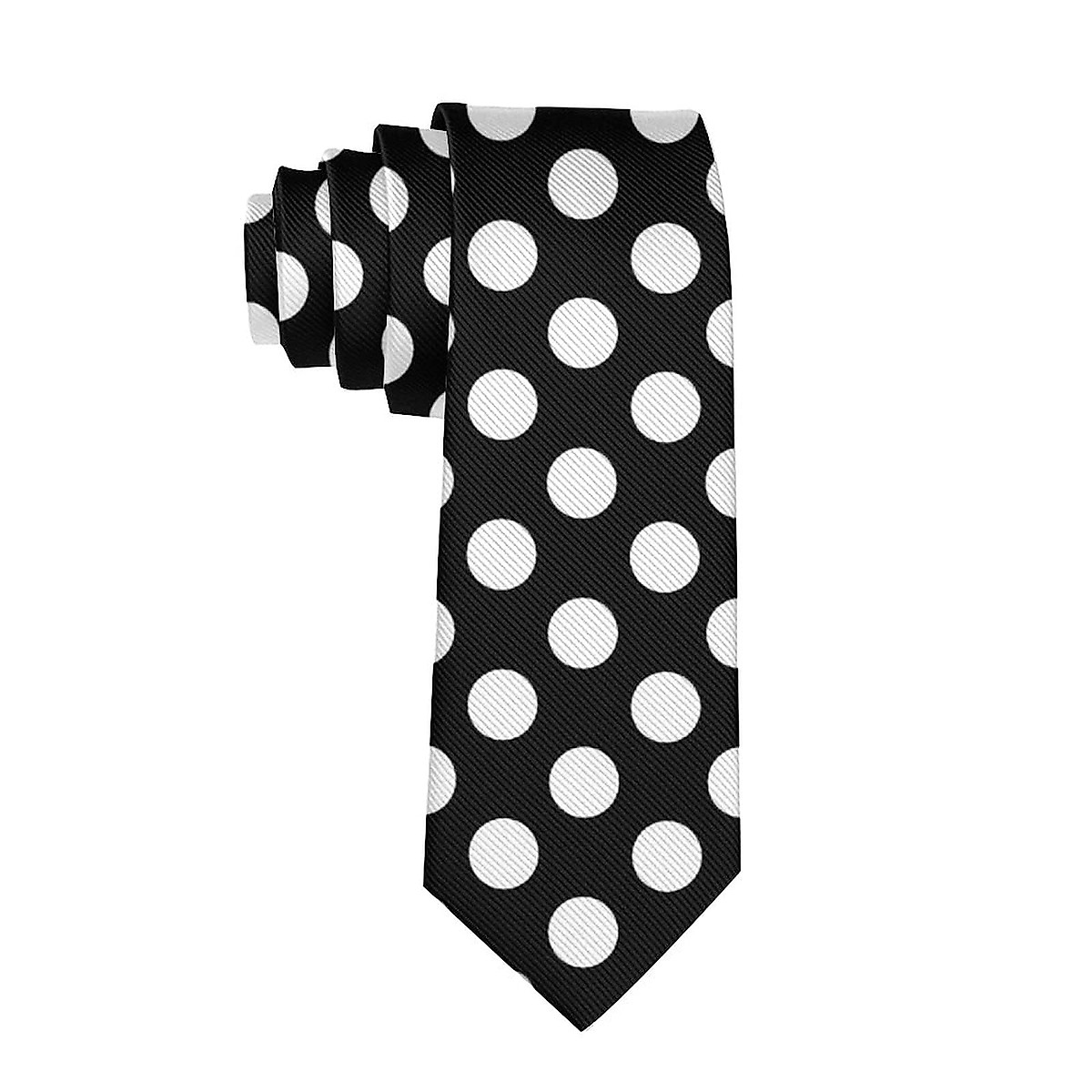 YEAHSPACE Polka Dot Tie Black And White Necktie Men's Ties for Wedding Prom Uniform-polka dot black and white (13), One Size