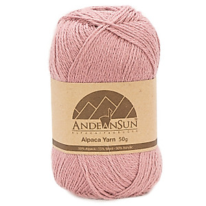 (3 Small Gorgeous Skeins) Alpaca Yarn Blend Umayo [657 Yards Total], #2 Fingering (Pink Mauve)