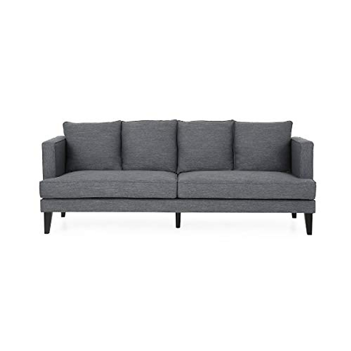 Christopher Knight Home Constance Contemporary 3 Seater Fabric Sofa, Charcoal + Dark Brown