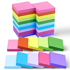 Sticky Notes 3x3 Inch, Bright Colors Self-Stick Pads 30 Pads/Pack 100 Sheets/Pad Total 3000 Sheets, Easy to Used for Home Office Notebook