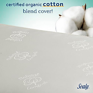 Sealy Baby Cotton Bliss Breathable 2 Stage Waterproof Crib Mattress plus Toddler Bed Fit, 204 Extra Firm Coils, Organic Cover, GREENGUARD Gold Certified, Safety & Quality Tested, Made in USA, 52'X28'