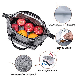 TuErCao Insulated Lunch Bags for Women Men - Freezable Leakproof Adult Lunch Box for Work Office School - Reusable Lunch Tote Bag Portable Soft Side Cooler Bag for Travel Beach Picnic Camping