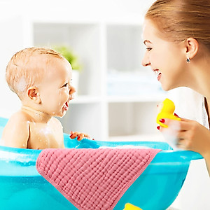 Tatuo 8 Pieces Baby Muslin Bibs & Burp Cloths, 20 x 10 Inch (Simple Color)