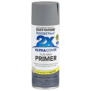 Rust-Oleum 249127 Painter's Touch 2X Ultra Cover, 12 Oz, Flat Black & 249088 Painter's Touch 2X Ultra Cover, 12 Fl Oz (Pack of 1), Flat Gray Primer, 12 Ounce