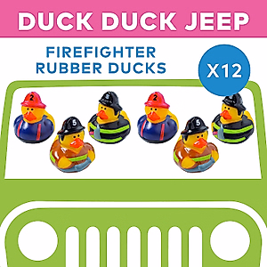 Firefighter Rubber Duckies (Set of 12 Ducks) Fire Party Favors and Supplies