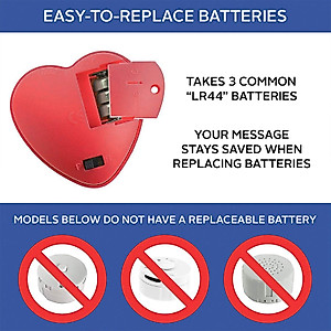 2 Pack, Inventiv 30 Second Voice Sound Recorder Module for Plush Toy, Stuffed Teddy Bear Animal Recordable Heart, Record Custom Messages (Red)