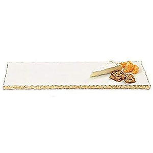 INA KI Natural Marble Cheese Board with Golden Foiling - 12 x 6 Inches
