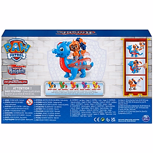 Paw Patrol, Rescue Knights Zuma and Dragon Ruby Action Figures Set, Kids Toys for Ages 3 and up