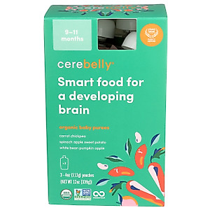 CEREBELLY Organic 10-11 Months Variety Pack Baby Purees 3 Count, 4 OZ